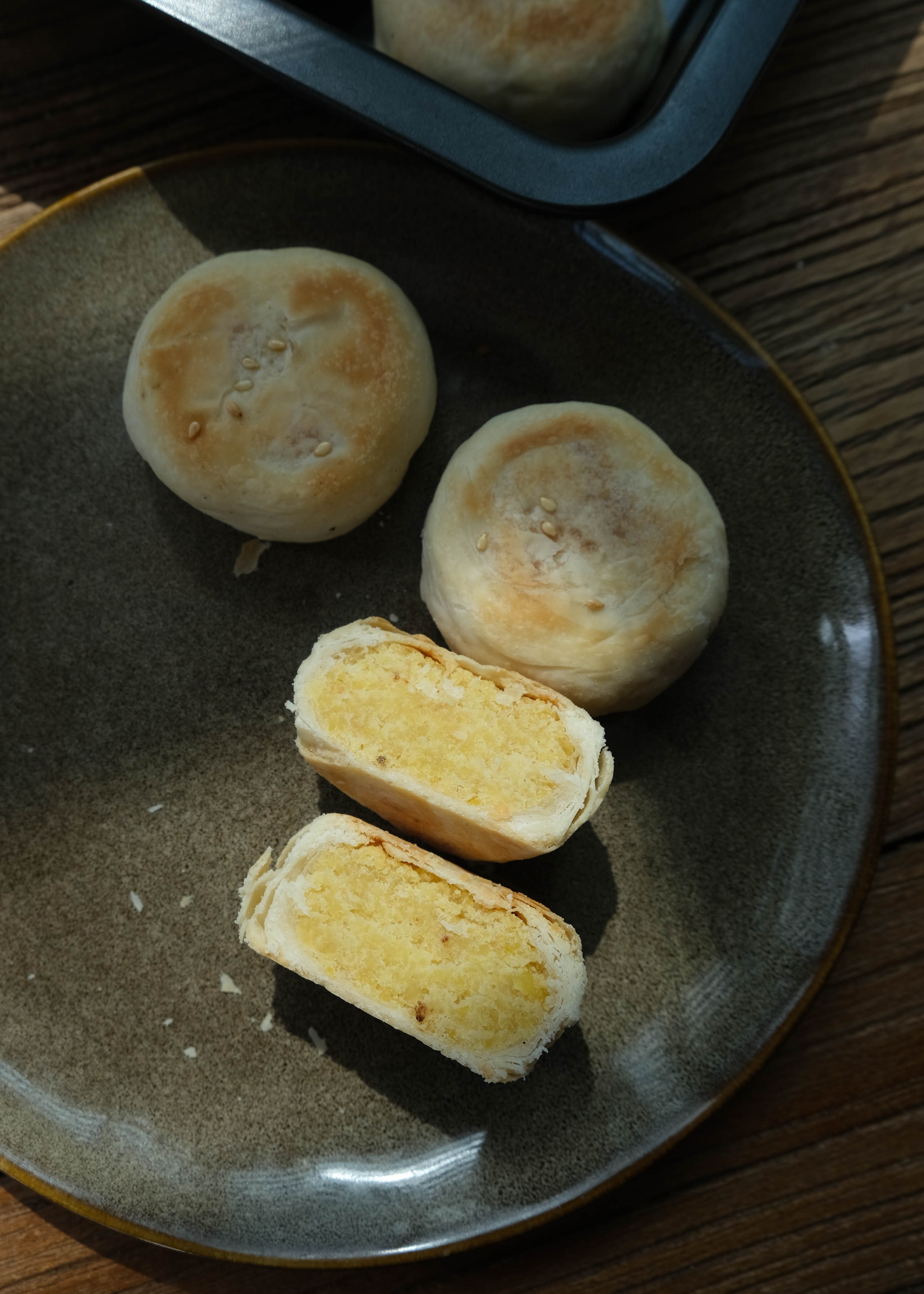 Mung bean cakes 绿豆馅饼 - by Hannah Che - Little Soybean
