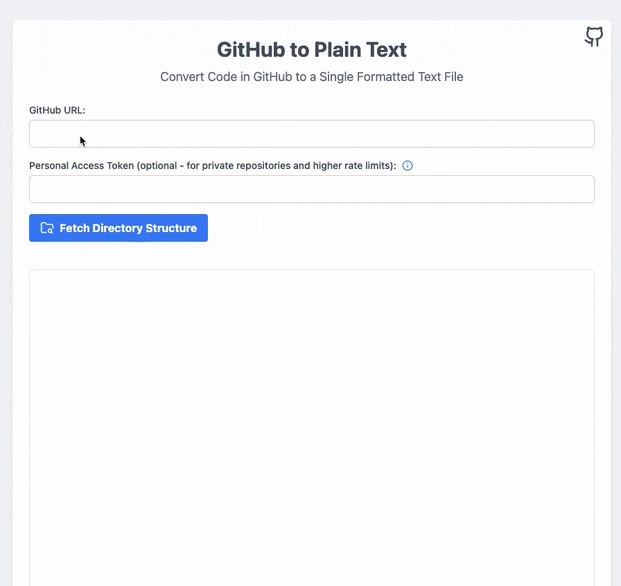 Turn a GitHub repo into a single text file for LLM-friendly input
