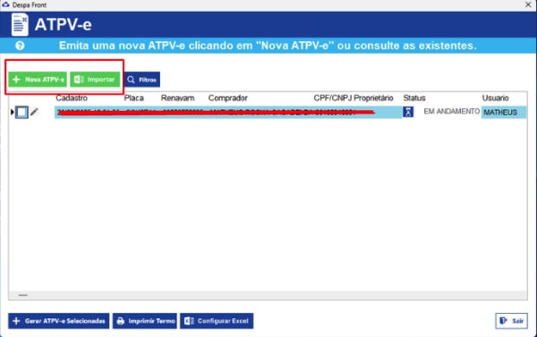 O que é a ATPV-e e como realizá-la no sistema DespaFront?