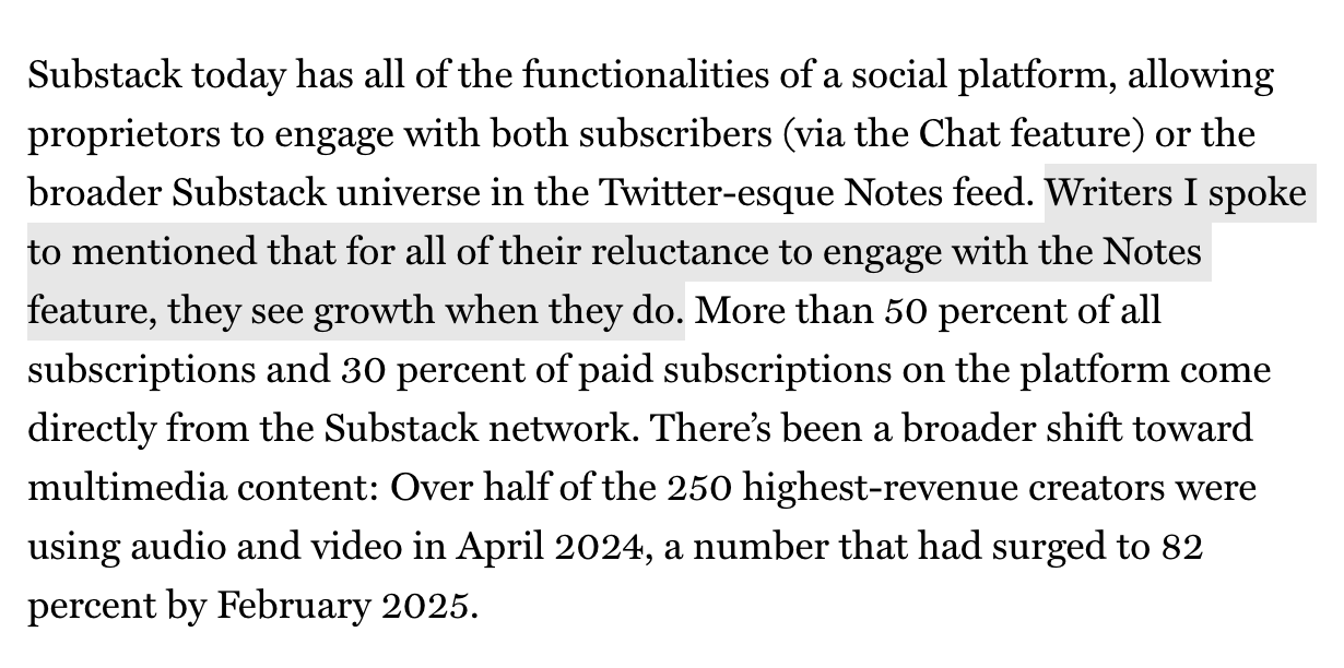 Hamish McKenzie on Substack: "Charlotte Klein at New York Magazine wrote a well informed and ...