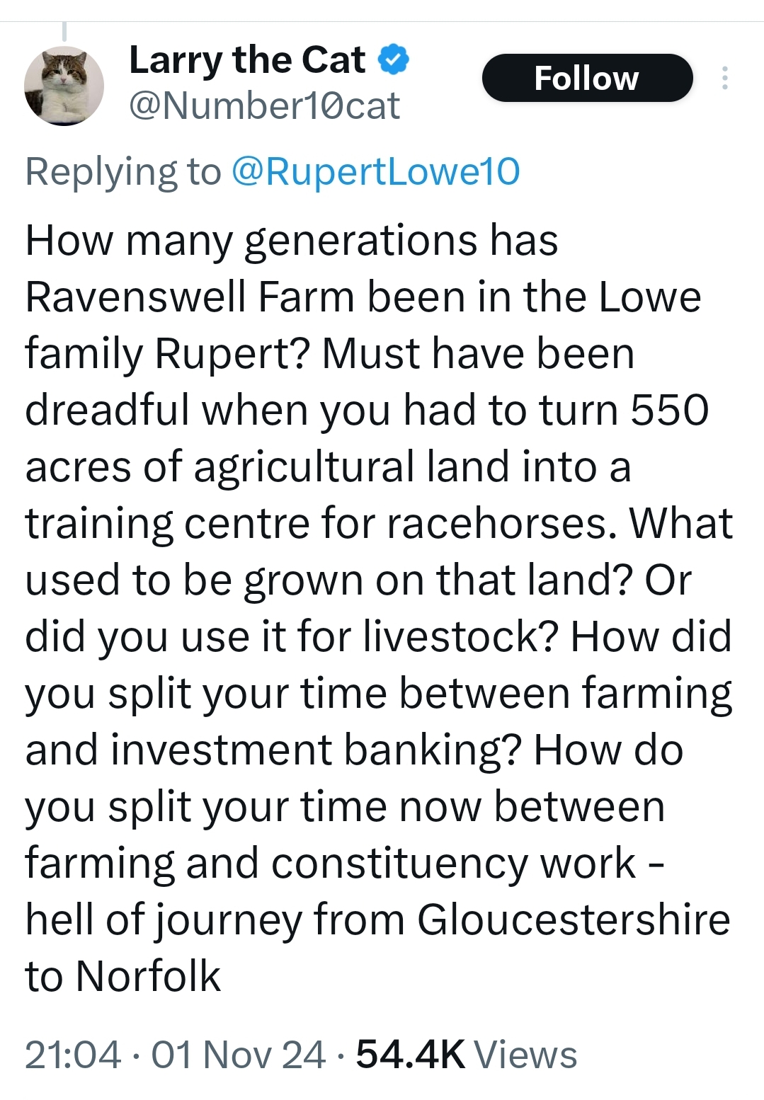 How many generations has Ravenswell Farm been in the Lowe family