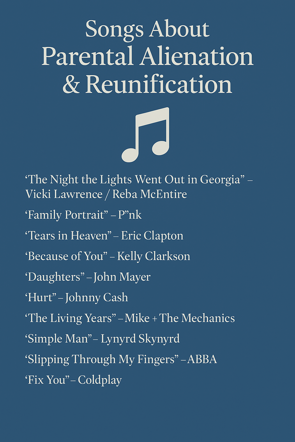 10 Heartbreaking and Healing Songs That Capture Parental Alienation and ...