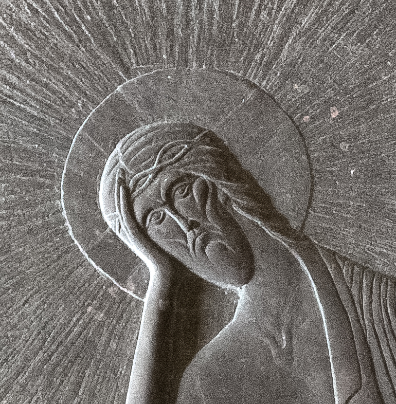 The Pensive Christ - by Ewan Craig - Stone, Clay & Wood