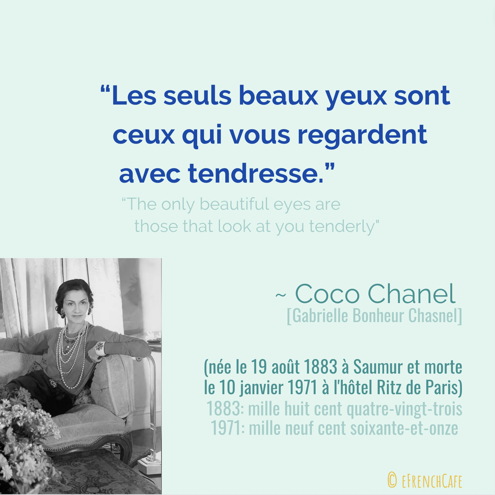 5 FRENCH WORDS avec Coco Chanel - by eFrenchCafe