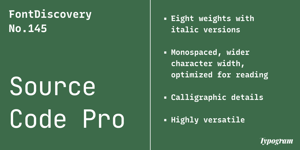Reviewing Source Code Pro: A Many-Sided Coding Font - FontDiscovery
