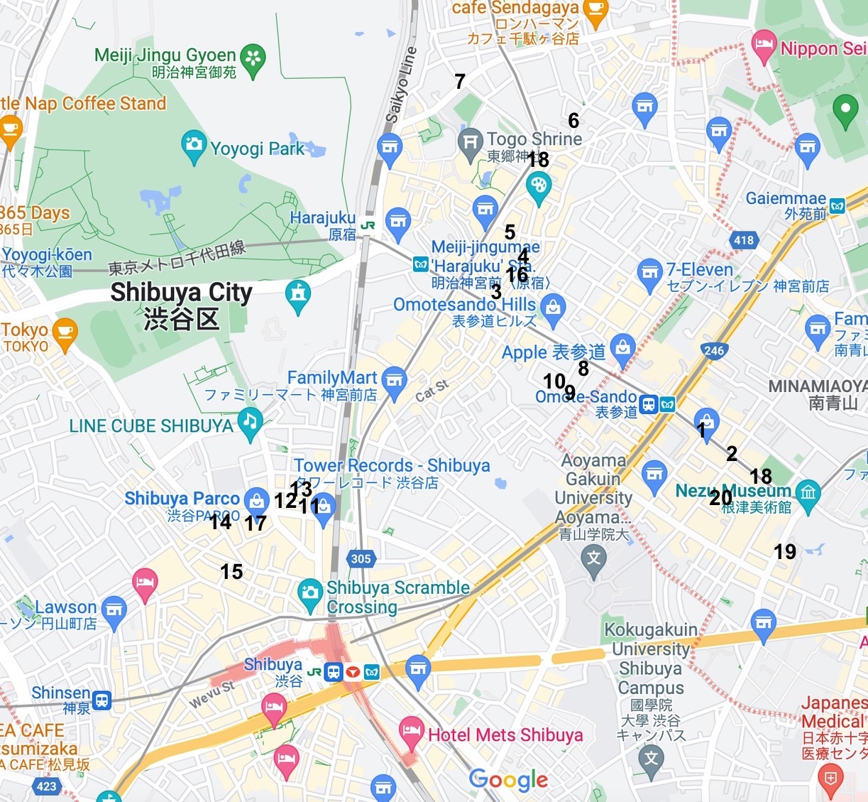 A Tokyo Shopping Guide in Five Maps - by Irene Kim (김애린)