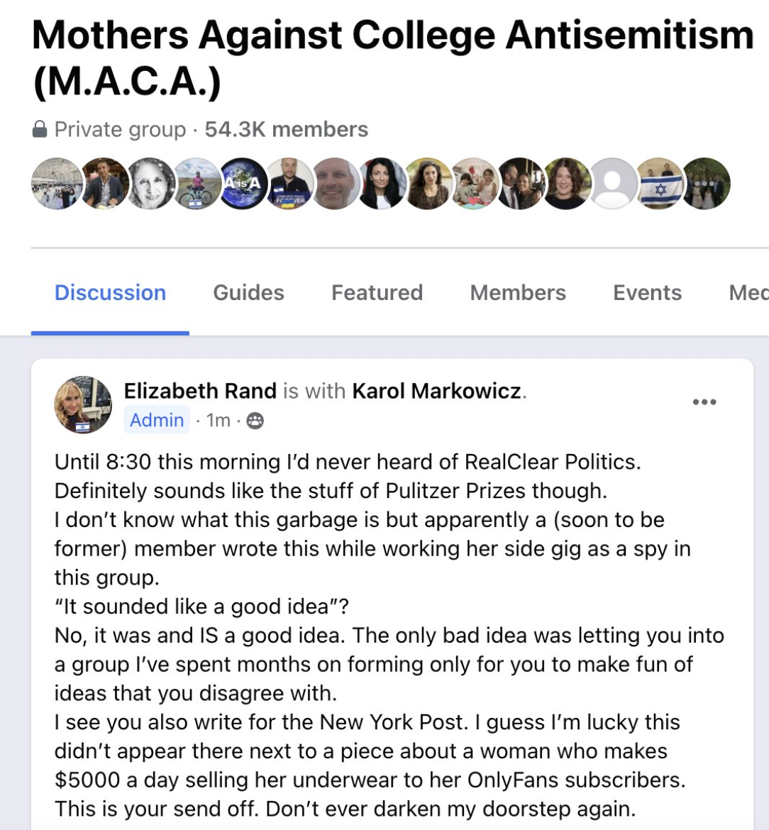 How I got kicked out of a Mothers Against Antisemitism group
