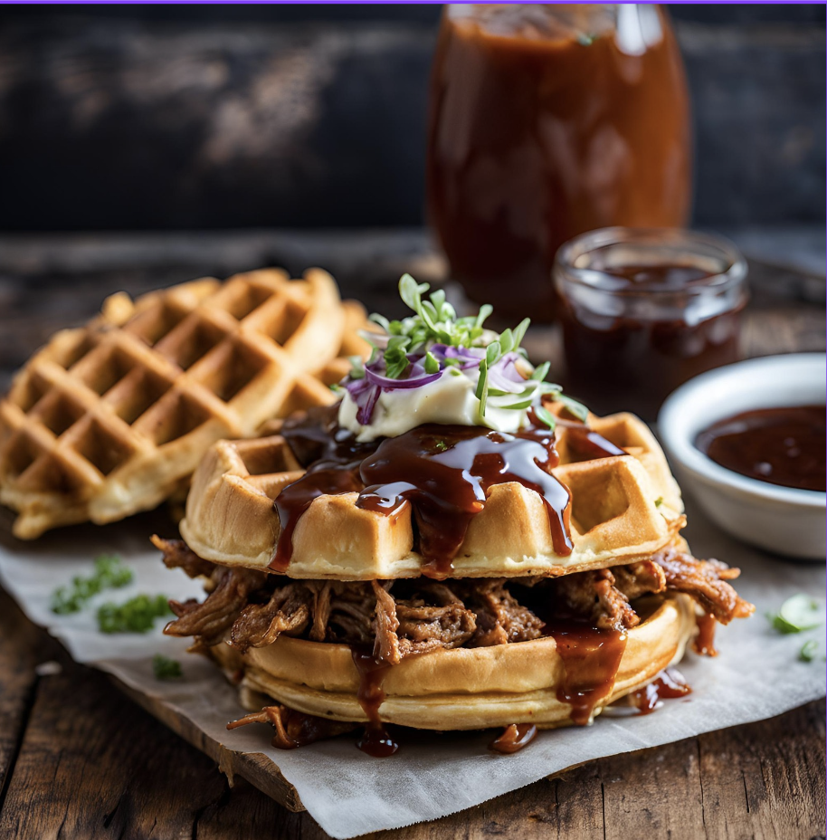 Pulled Pork Waffle Sliders, Pineapple Coco Champagne Cocktail ...