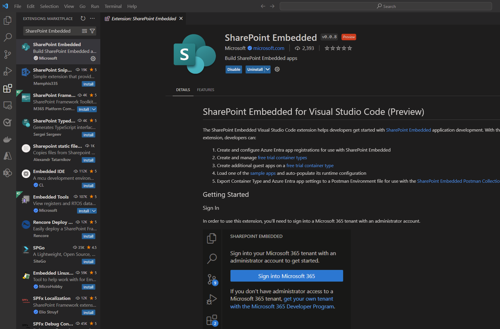Top 9 Features of the SharePoint Embedded VS Code Extension