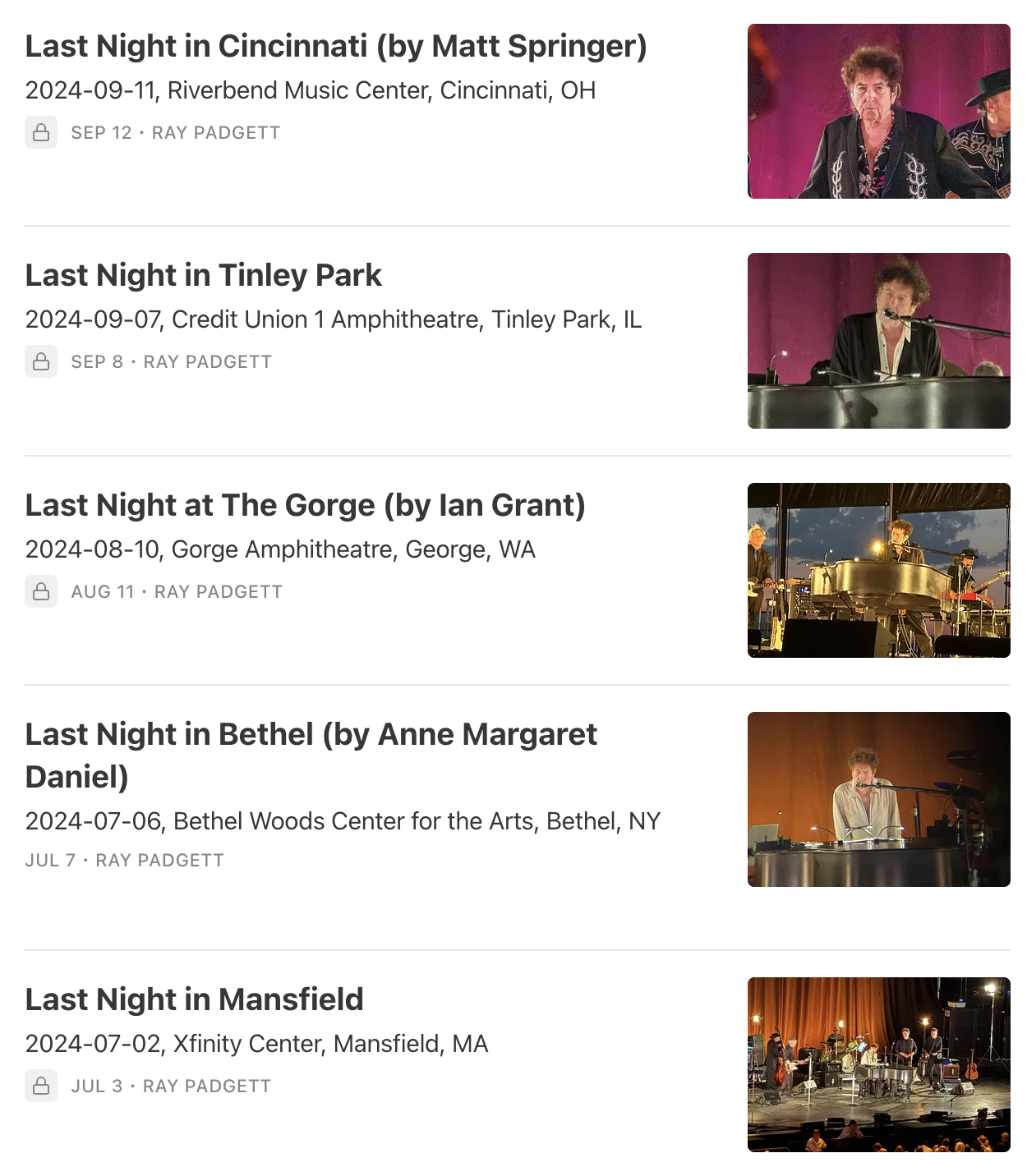 Review: Bob Dylan in Clarkston, MI 2024 (by Caryn Rose)