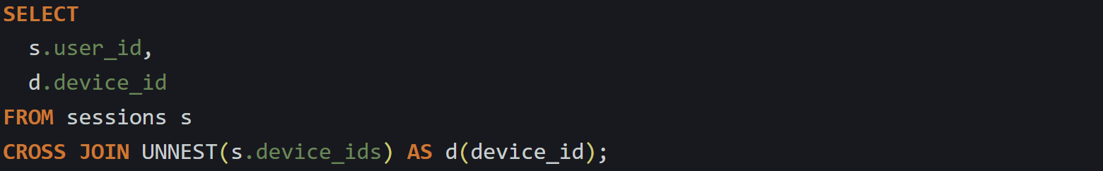 Flatten Nested Data with CROSS JOIN and UNNEST
