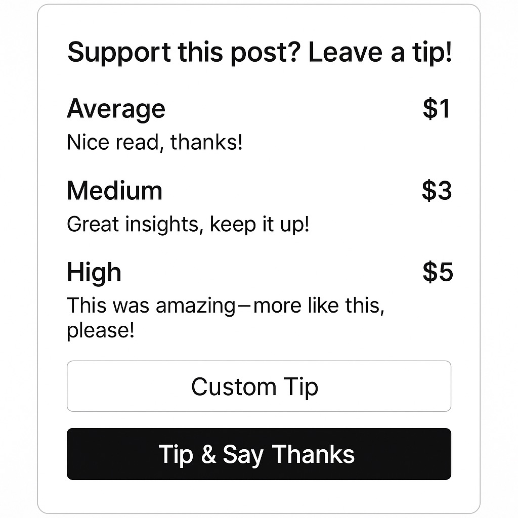 Julia Diez on Substack: "Hey Substack team, how about letting readers tip a post they love?