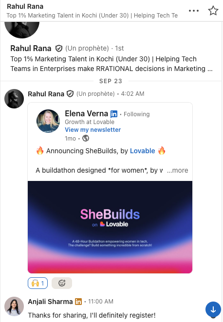 How I Got Selected for the Lovable SheBuilds Buildathon?