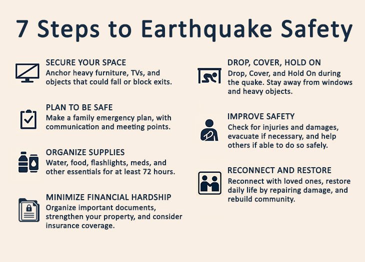 7 Steps to Earthquake Safety (Overview)
