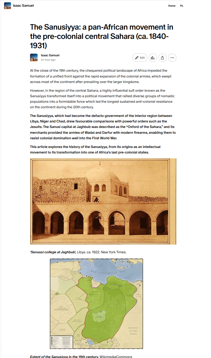 Historic links between the Maghreb and West Africa: On the Sanusiyya ...