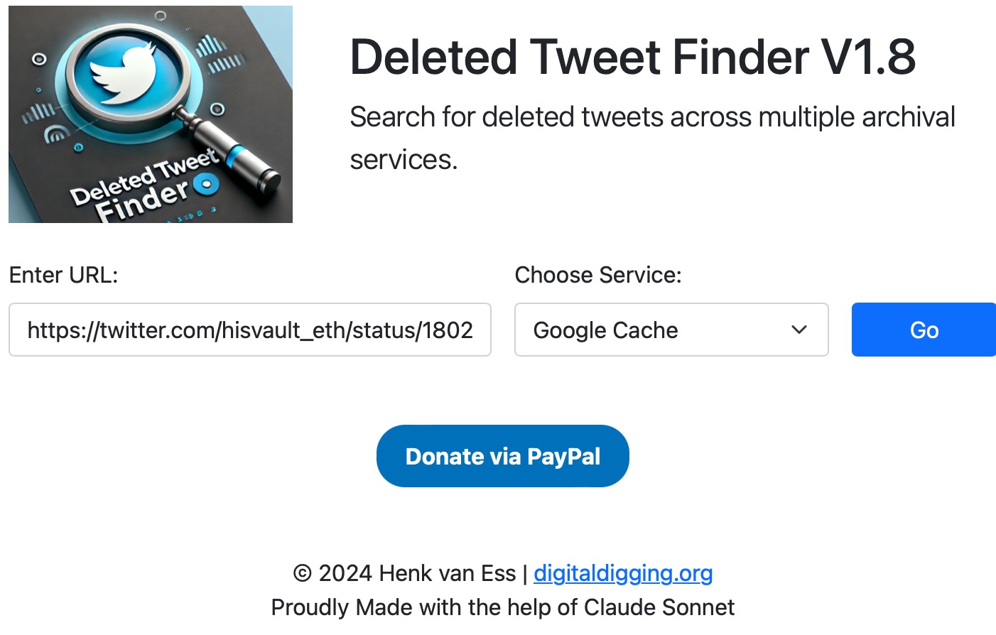 Deleted Tweet Finder Tool