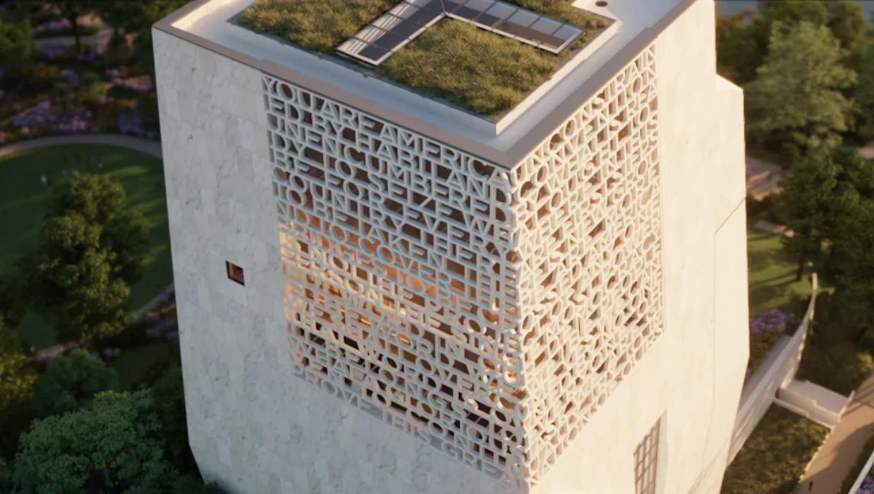 How the text on the Obama library was typeset