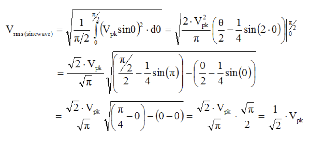 Understanding root-mean-square voltage for sine waves