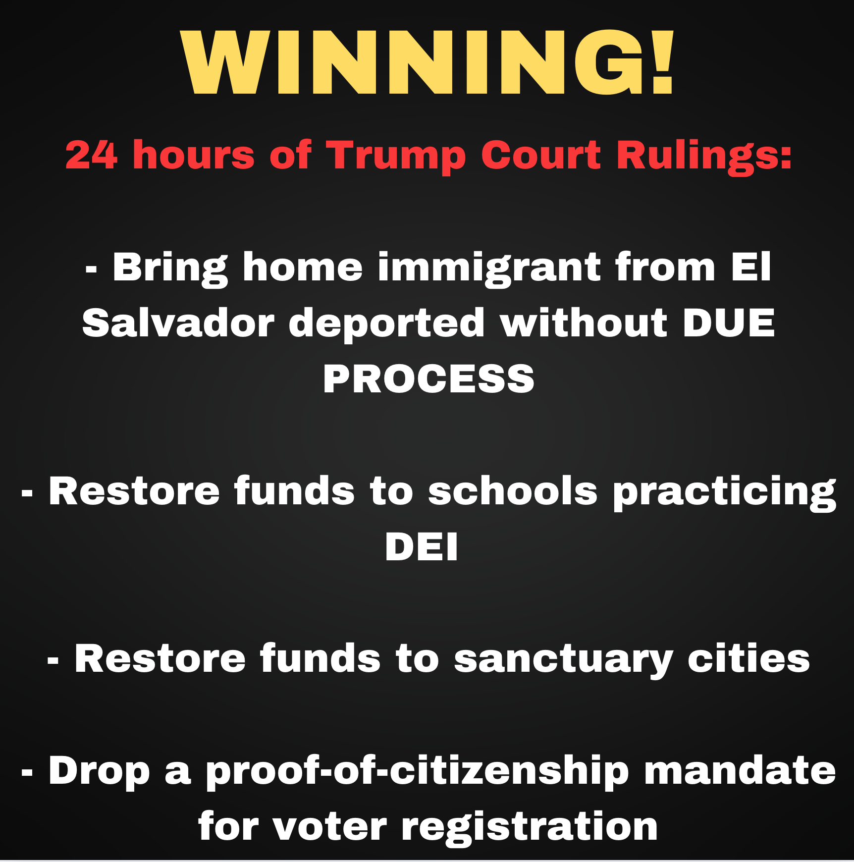 Krassenstein on Substack: "Trump’s 24-Hour Losing Streak in Court Ordered to fly back an El ...