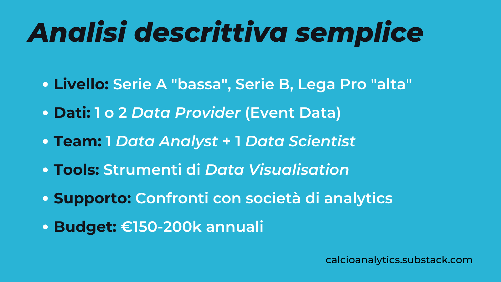 La Data Analytics nel Calcio Italiano - by Aldo Comi