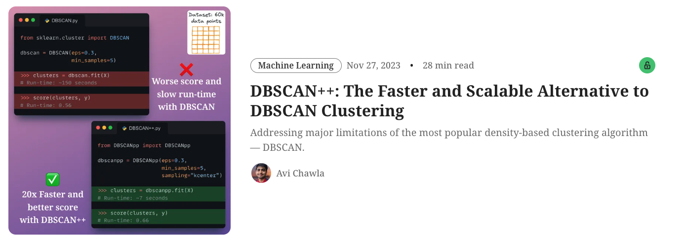 Meet DBSCAN++: The Faster and Scalable Alternative to DBSCAN