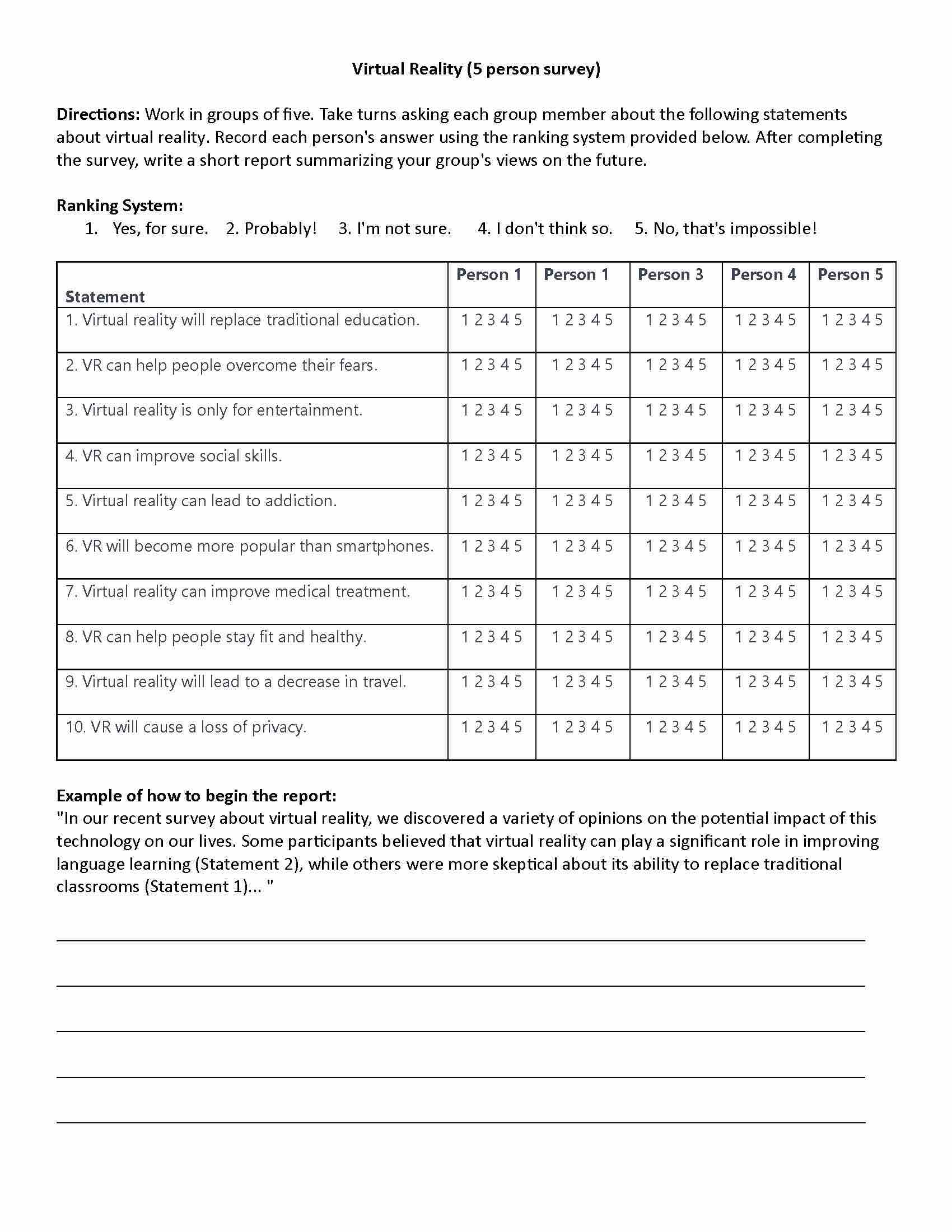 Virtual Reality language exercises - by Peter Snashall
