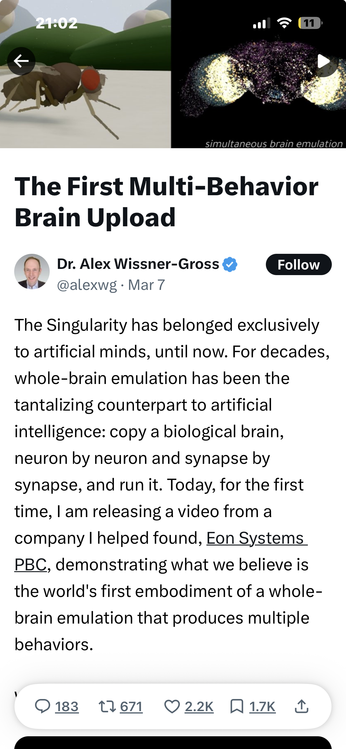 Fruit fly brain emulated. - FirstFactCheck