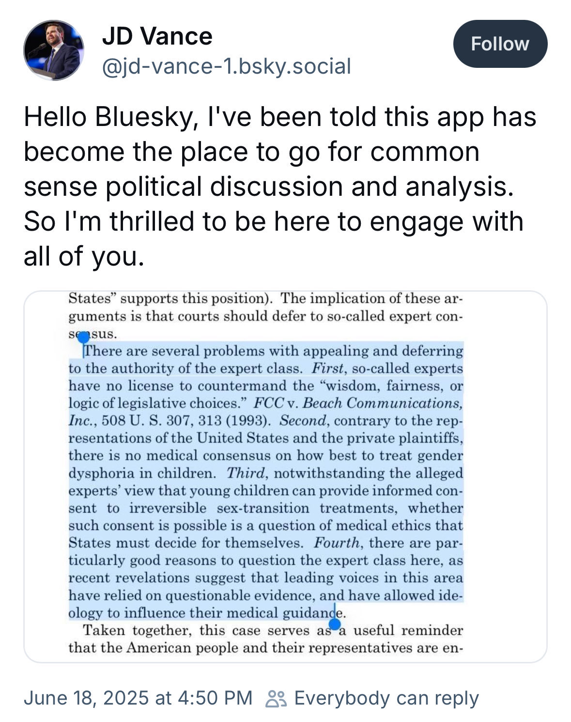 Brad on Substack: "God bless this shit poaster extraordinaire. God tier level trolling."