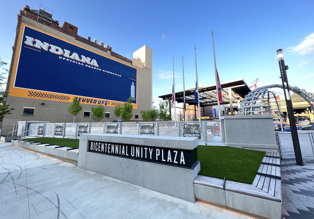 Bicentennial Unity Plaza outside Gainbridge Fieldhouse set to open in two weeks