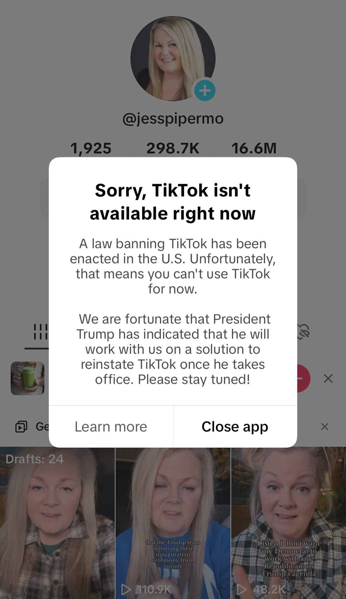 Jess Piper on Substack: "Tik Tok timing and the message from the CEO are suspect. This seems to ...