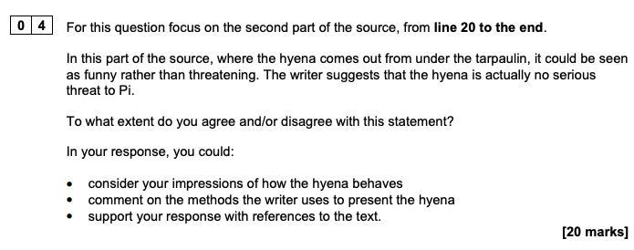 English Language: P1, Q4. Notes on the new wording, how to answer the ...