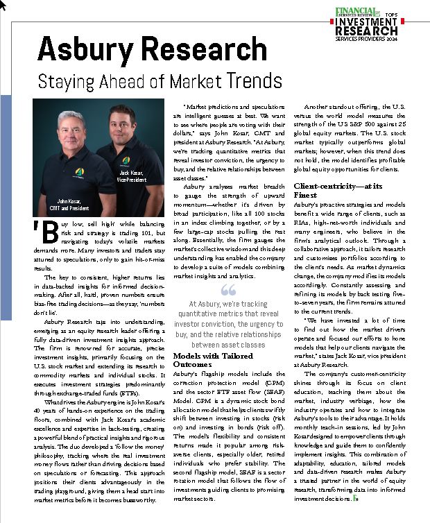 Asbury Research Ranked As A Top Investment Research Provider In 2024