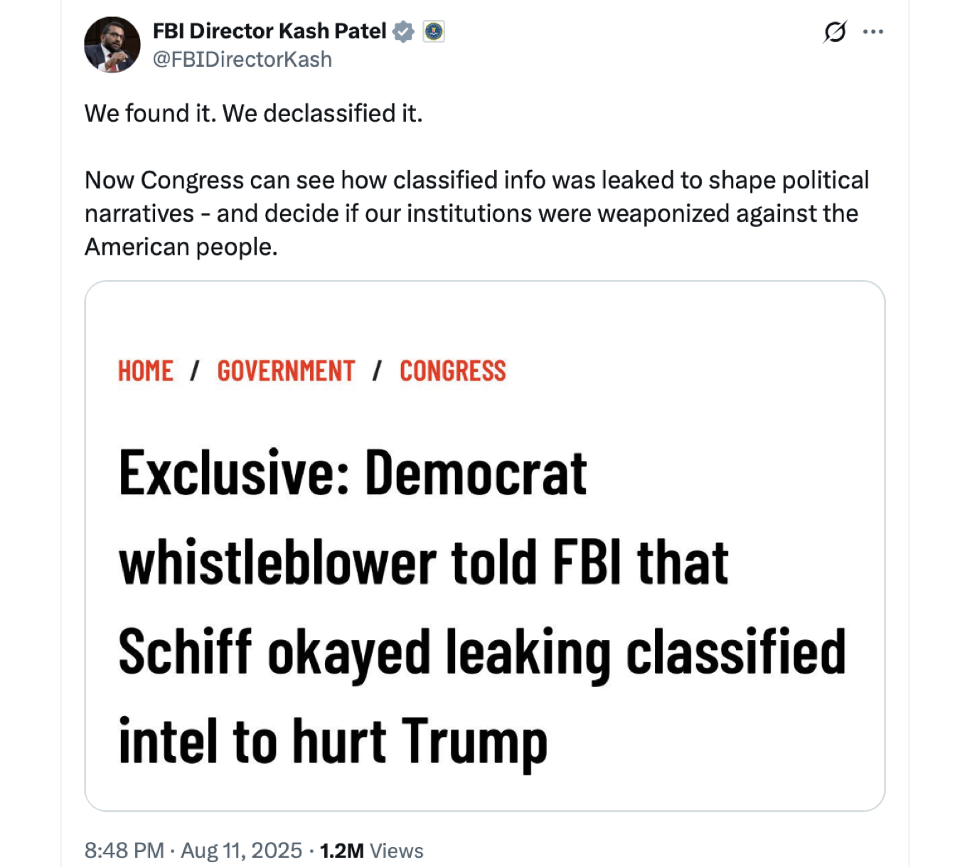 FBI Memos Expose Schiff’s ‘Smoking Gun’ Leak Plot - Was DC’s Crime ...