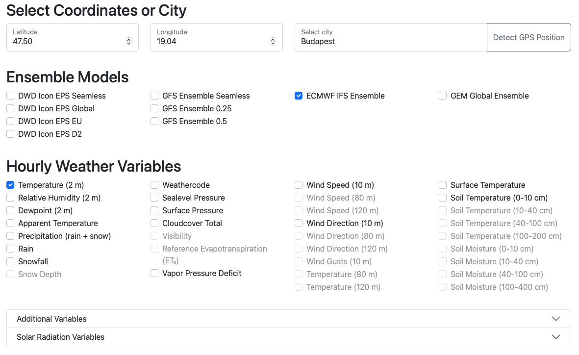Ensemble Weather Forecast API - by Patrick Zippenfenig