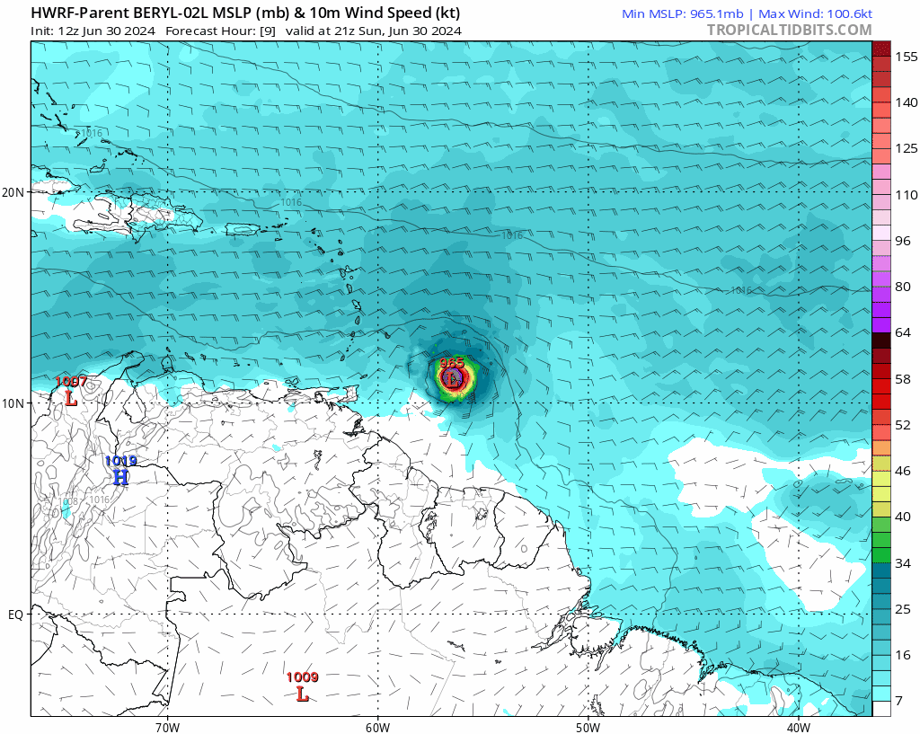 Major Hurricane Beryl Update for June 30th