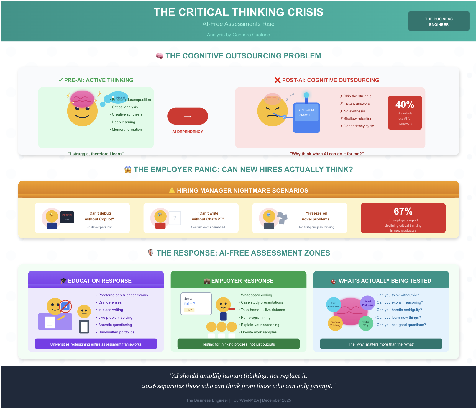 The Critical Thinking Crisis: 50% of Organizations Will Require AI-Free ...