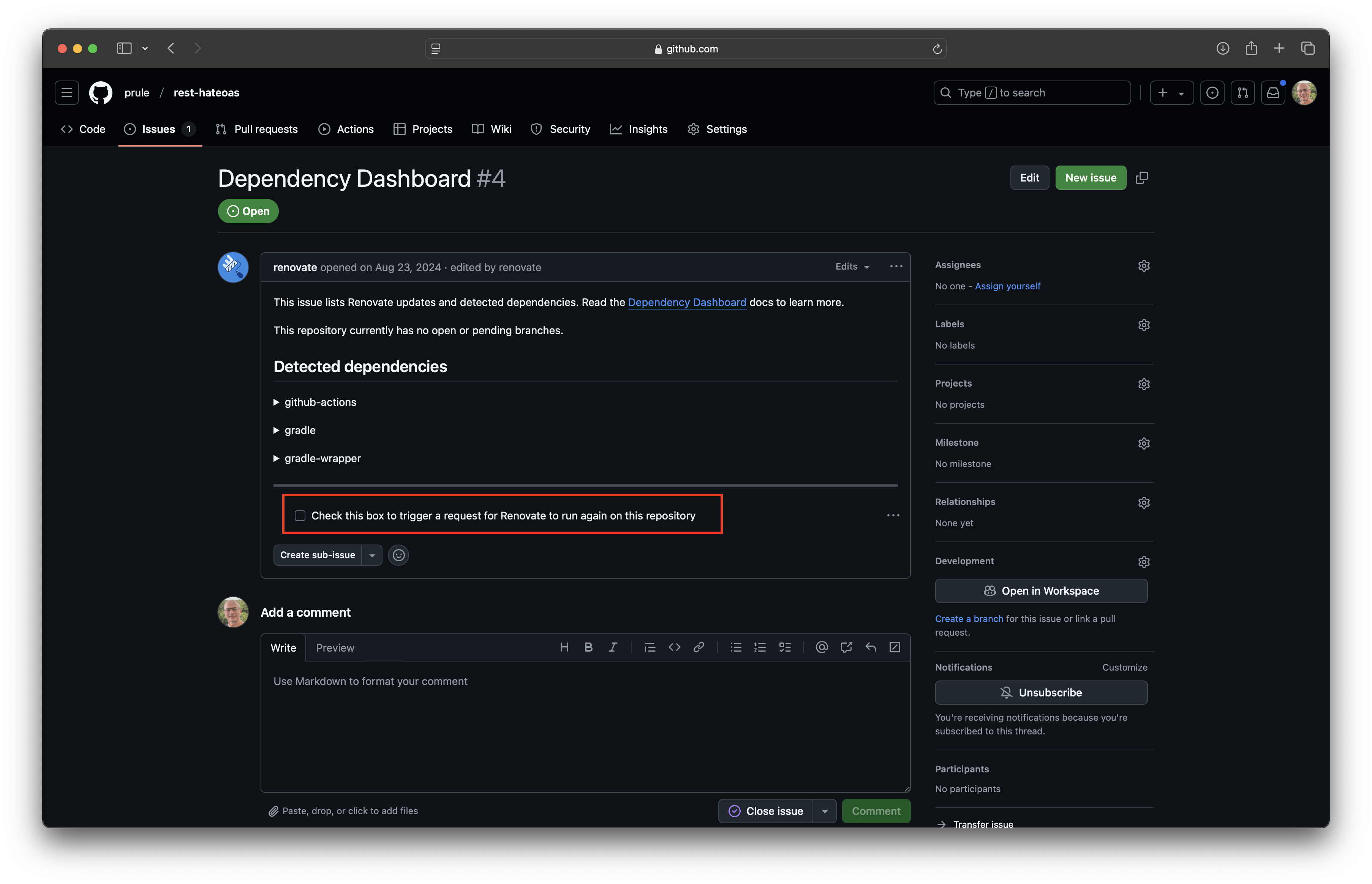 Using Renovate to manage dependencies