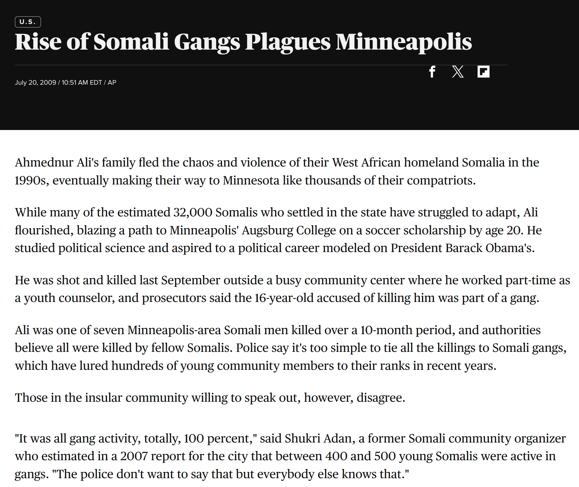 Emil Kirkegaard: Somalis in the USA: also not a success; on the other ...