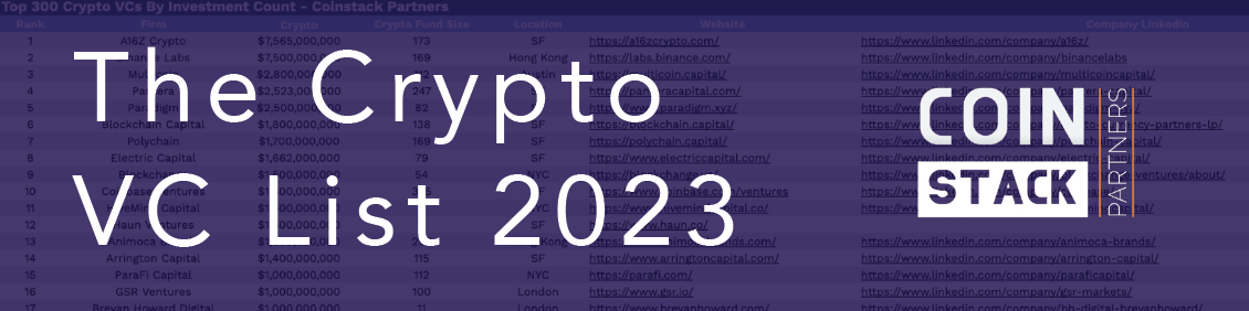The Crypto VC List - by Ryan Allis - Coinstack