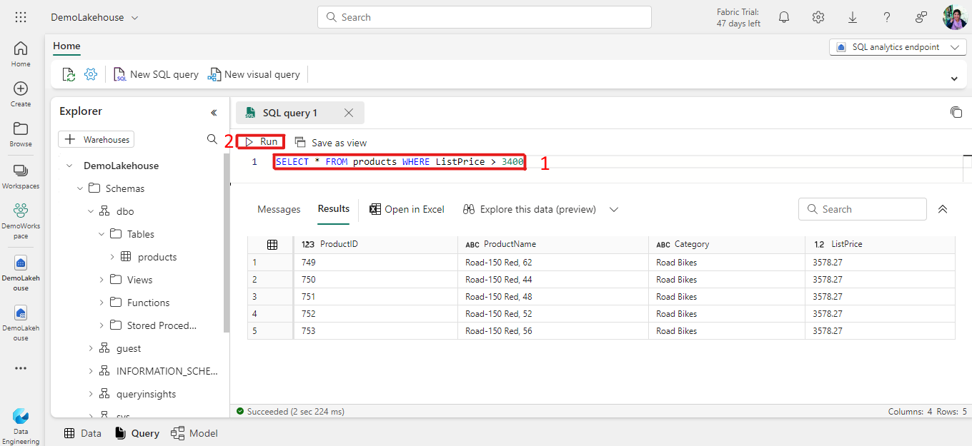 Ingest clean data into MS Fabric Lakehouse