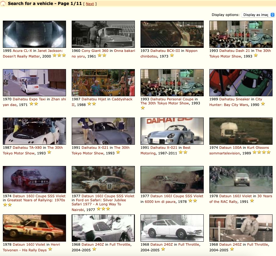 There’s no website like the Internet Movie Cars Database, IMCDb.org
