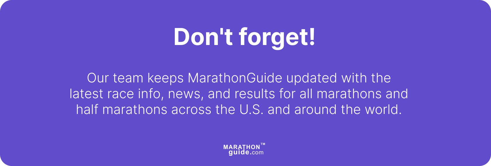 MarathonGuide: Race Week Briefing - MarathonGuide