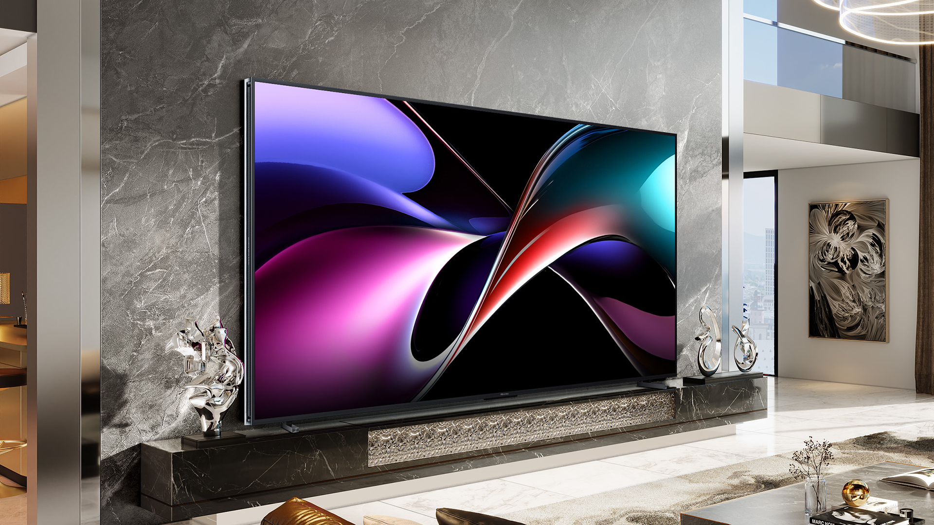 The 136-inch Hisense Micro LED TV looks like a wall of pixels