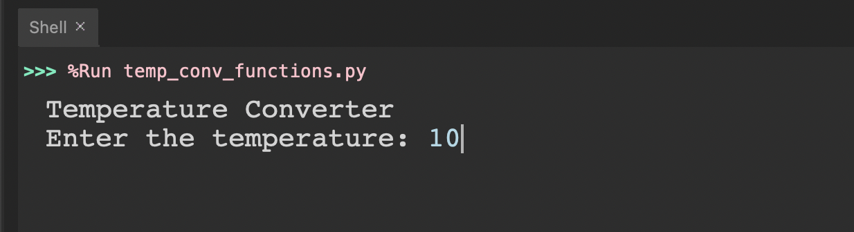 Temperature Converter Using Python Functions