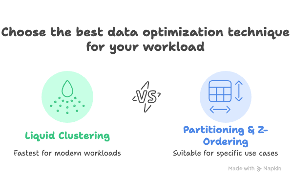 Liquid Clustering vs Partitioning vs Z-Ordering: When to Use What