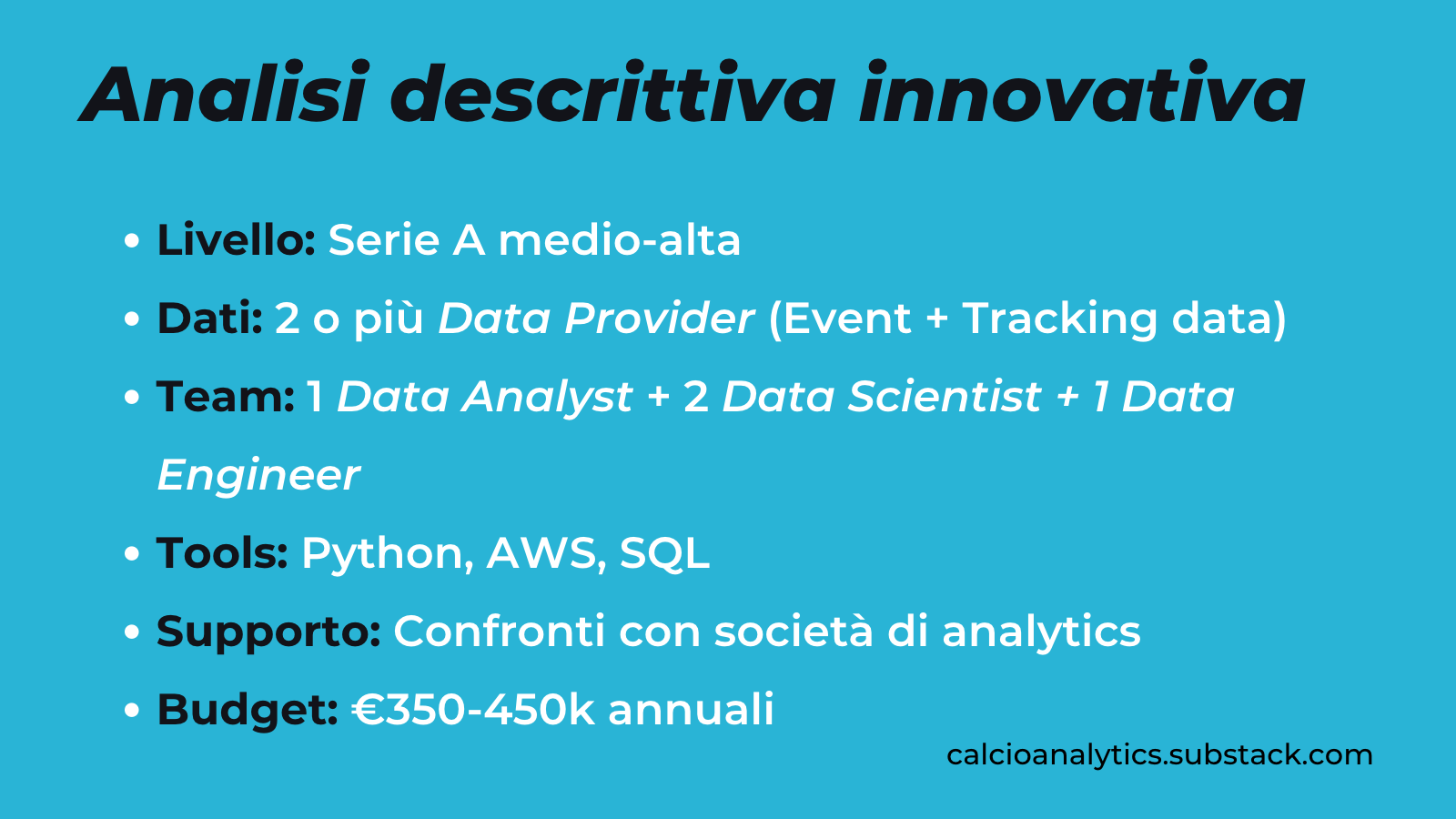 La Data Analytics nel Calcio Italiano - by Aldo Comi