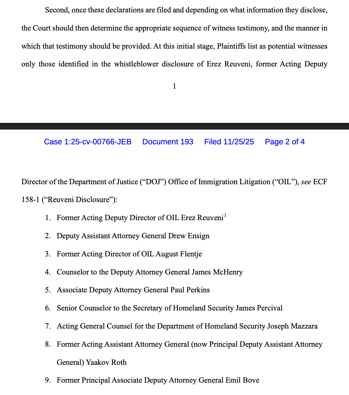 DOJ lawyers state that DHS Sec. Kristi Noem made decision not to return ...