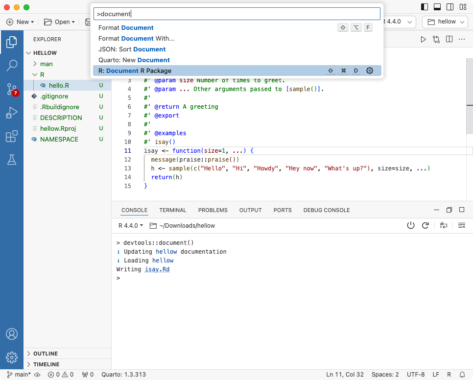 R package development in Positron - by Stephen Turner
