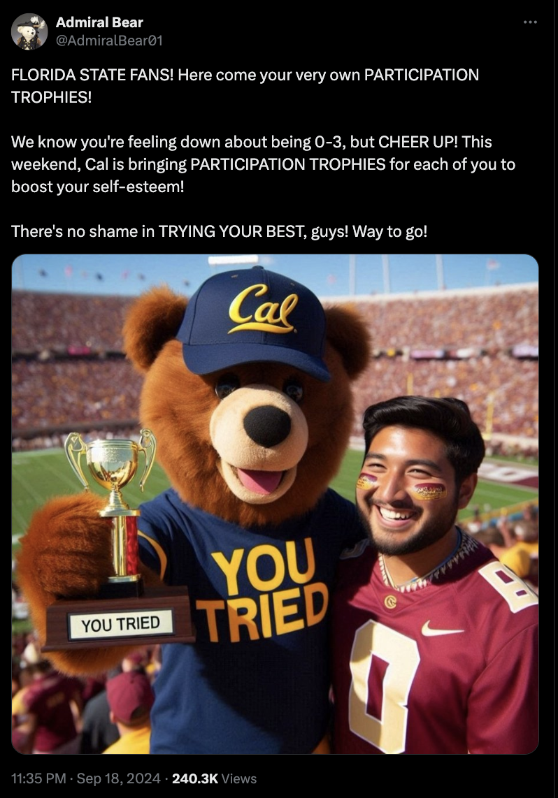 The best of the Calgorithm: Top Cal Twitter memes from Florida State week