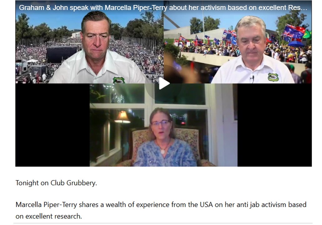 Marcella with Graham Hood and John Larter on Club Grubbery from Australia
